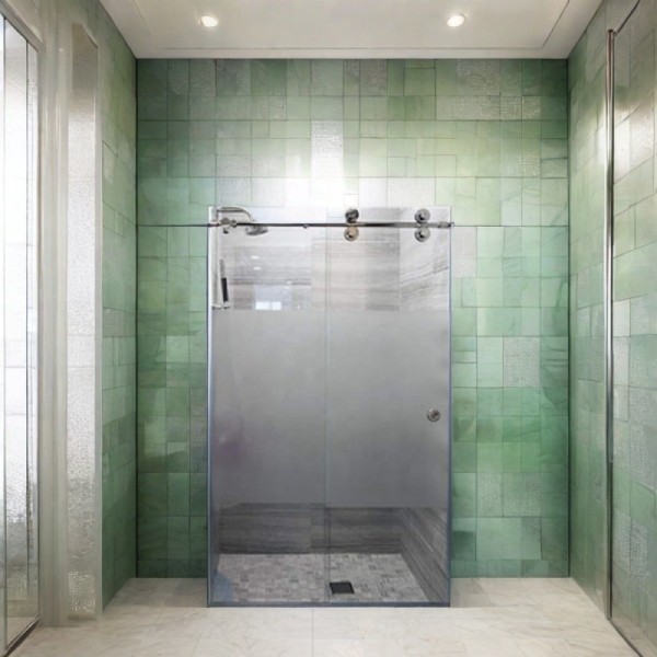 Quality Apartment Shower Screen Silk Screen Printing Tempered Glass with Customized Logo for sale