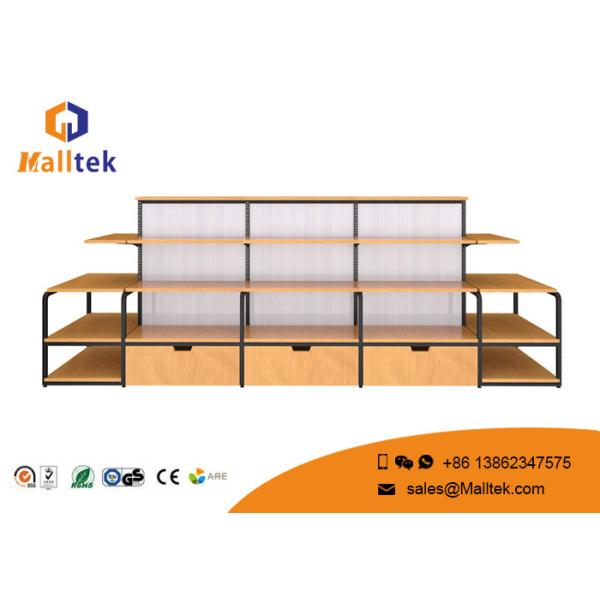 Quality Customized Wooden Retail Displays Wooden Display Wall Shelves Stainless Steel for sale
