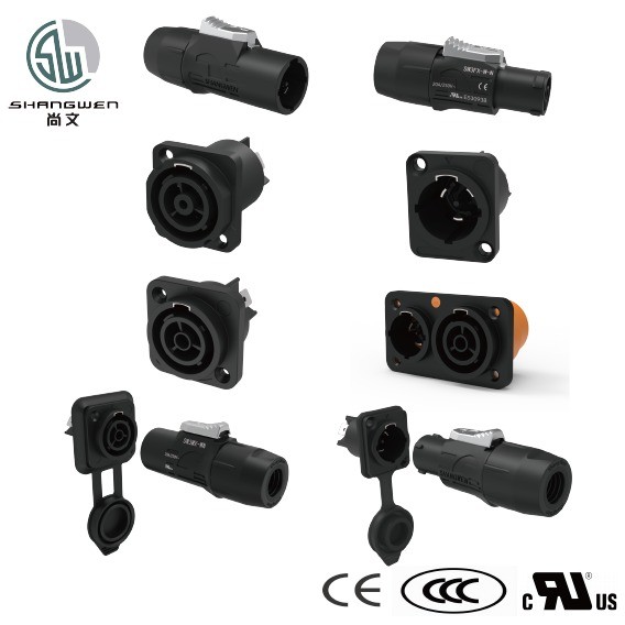 Quality Electrical Plastic Female Powercon Connector 3 Pin High Current Capacity for sale