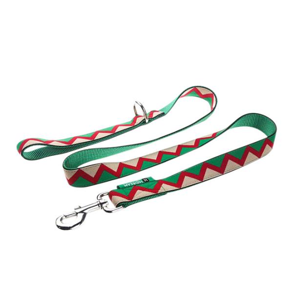 Quality 8m 8 Ft 6 Foot Christmas Dog Leash Set With Traffic Handle Elastic Pleated Printed for sale