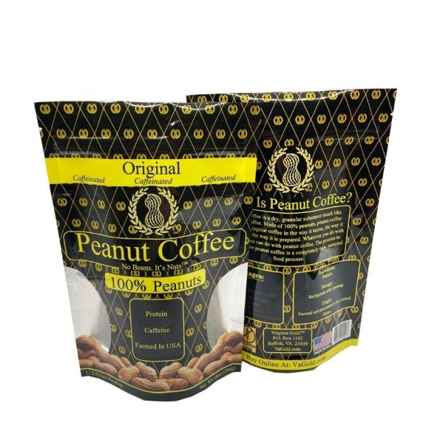 Quality Recyclable MOPP PET PE Custom Coffee Packaging Bags Clear Window Standing Pouch Zipper Resealable Printed Logo Plastics for sale
