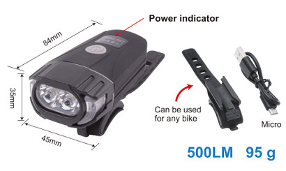 Quality Waterproof IPX4 Rechargeable Cycle Headlight Cold Resistant 15mm for sale