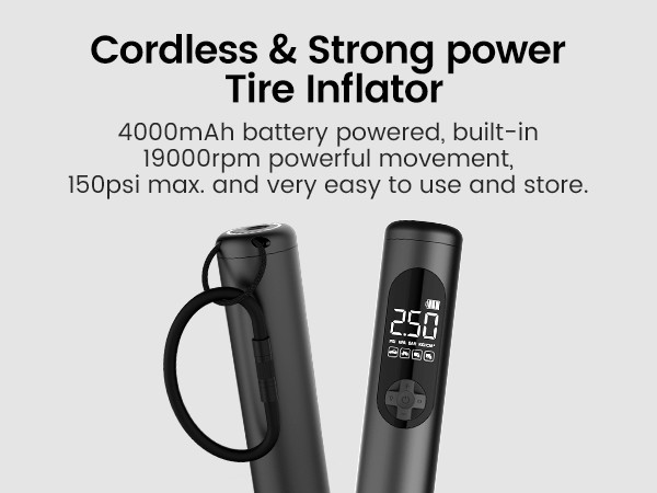 Quality YANTU A23 LCD Display Wireless Portable Car Air Compressor for Electric Tyre for sale