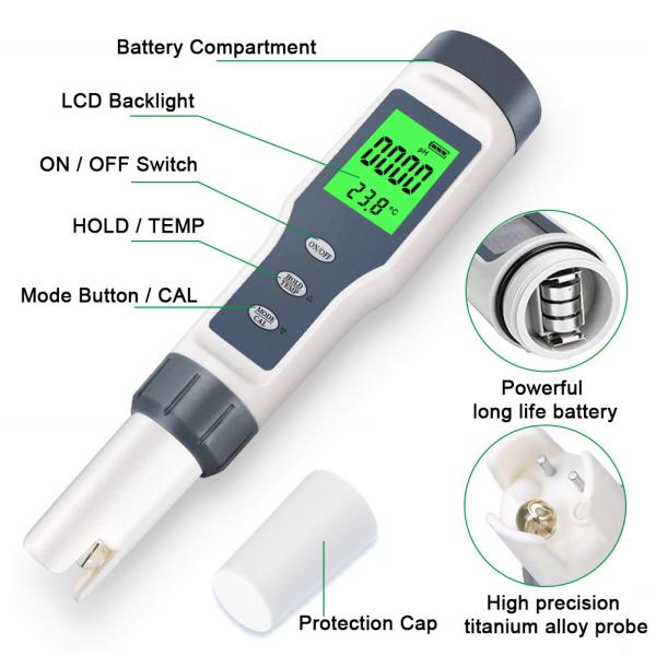 Quality 3 - In - 1 Water Quality Tester TDS/pH/Temp Meter With Auto Calibration for sale