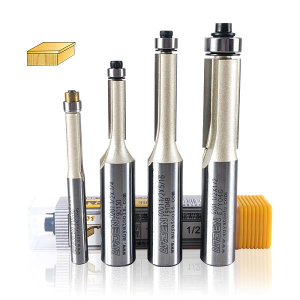 Quality Popular ARDEN Router Bit1/2 1/4 Straight Flute Cnc Woodworking Flat Bottom Flush Trim Router Bit for Wood  With Bearing for sale