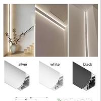 Quality Corner Extrusion T8 Led Strip Aluminium Profile With Pc Diffuser Cover Lampshade for sale