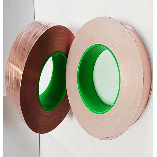 Quality 0.15mm 50m 99.95 Magnetic Conductive Adhesive Copper Tape Double Sided for sale