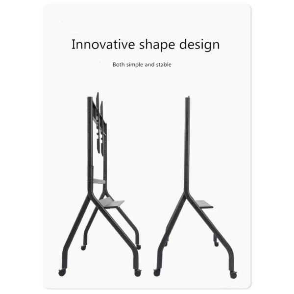 Quality Manual Adjustment TV Floor Stand 86inch Conference TV Cart With 220Lbs Capacity for sale