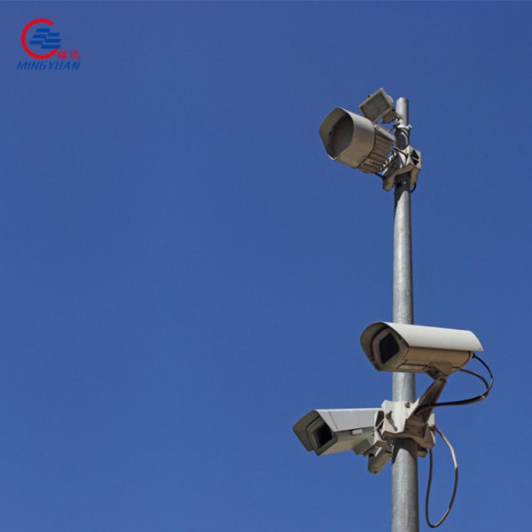 Quality Hot Dipped Galvanized CCTV Camera Lamp Post Conical Security Mast for sale
