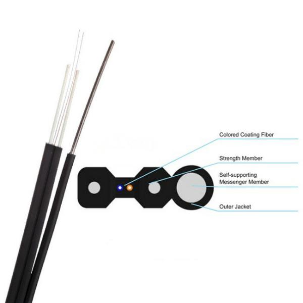 Quality Single Mode FTTH Indoor Outdoor Drop Optical Fiber Cable For Access Network for sale