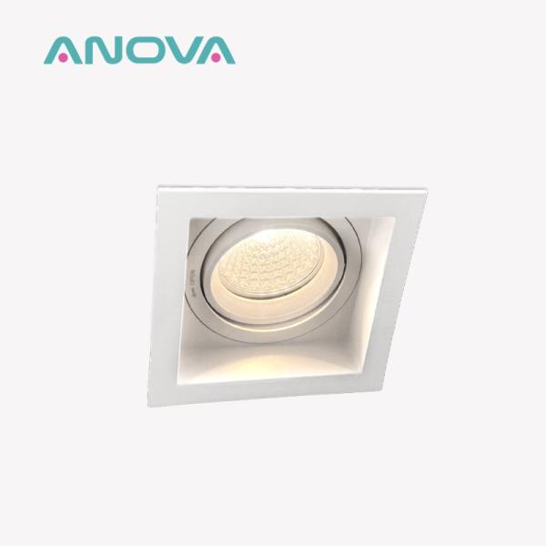 Quality Aluminum Square Recessed Spotlight 90° Rotation 20° Tilt Deep Anti-Glare For Commercial Lighting for sale