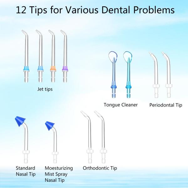 Quality Commercial Countertop Water Flosser Quiet Design With 12 Multifunctional Tips for sale
