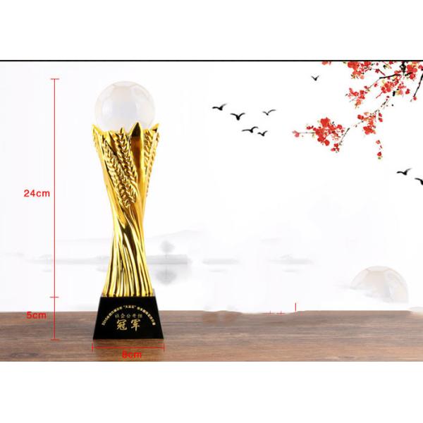 Quality Custom Resin Trophy Cup With Crystal Ball For Soccer End - Year Award for sale