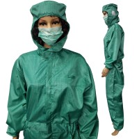 Quality 5mm Gird Washable ESD Anti-Static Bunny Suit For Cleanroom Workwear for sale