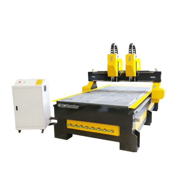 Quality Feet 4X8 Wood CNC Router Machine 2 Head Spindle 1300x2500mm Area for sale