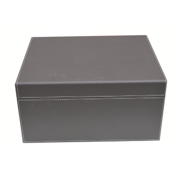 Quality Luxury Faux Leather Decorative Boxes Elegant Lidded Closet Storage Containers For Home Decor for sale