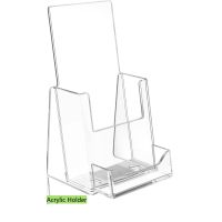 Quality 4 Inch Countertop Acrylic Display Stand Acrylic Brochure Holders With Card Slot for sale