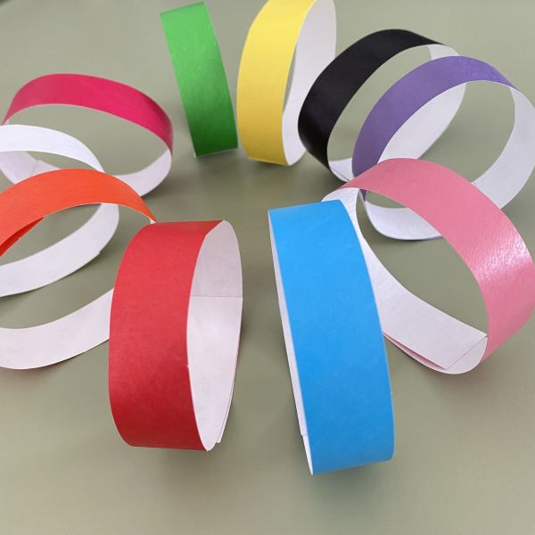Quality Paper Identification Tyvek Wristbands Custom Logo and Barcode for Identification for sale