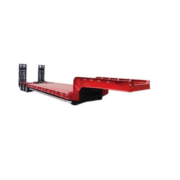 Quality Self Dumping 4 Axle Low Bed Trailer Detachable With Gooseneck Customization for sale