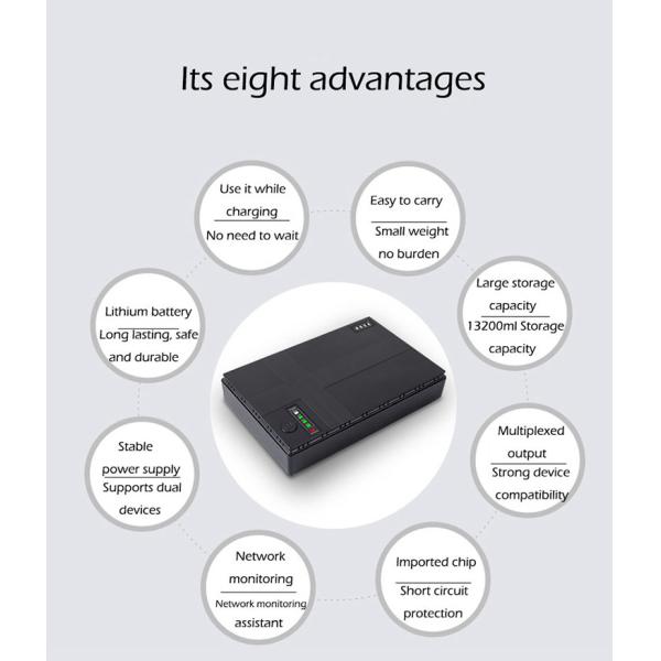 Quality OEM ODM 8800mAh 10400mAh Portable Mini Ups 12V UPS For Router for sale