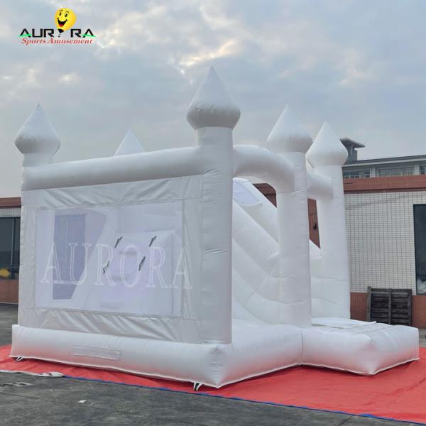 Quality Customized Inflatable Bouncy Castle With Slide Wedding White Bounce House for sale
