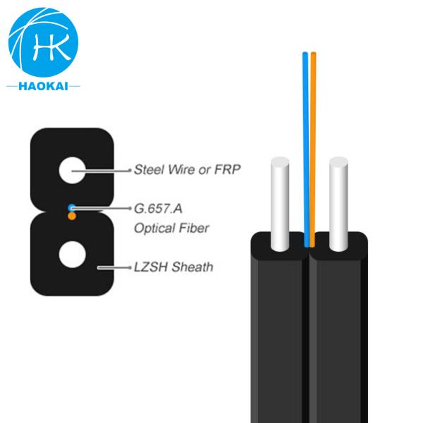 Quality FTTH Drop Fiber Optic Cable FRP KFRP 1core Fiber Optical Cable LSZH for sale
