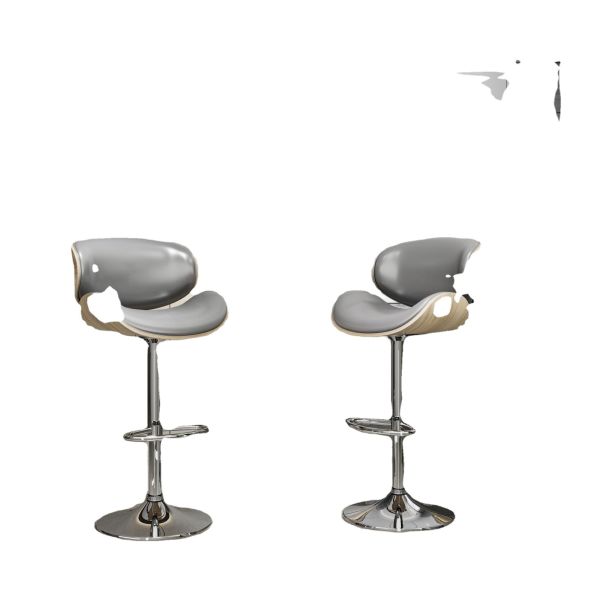 Quality Adjustable Height Swivel Bar Stools with Back and Footrest PU Leather Upholstered Seat for sale