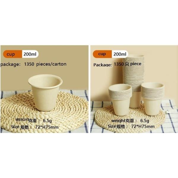 Quality Water-Based Barrier Coating Paper Cups in White Bamboo Fiber for Customized and for sale
