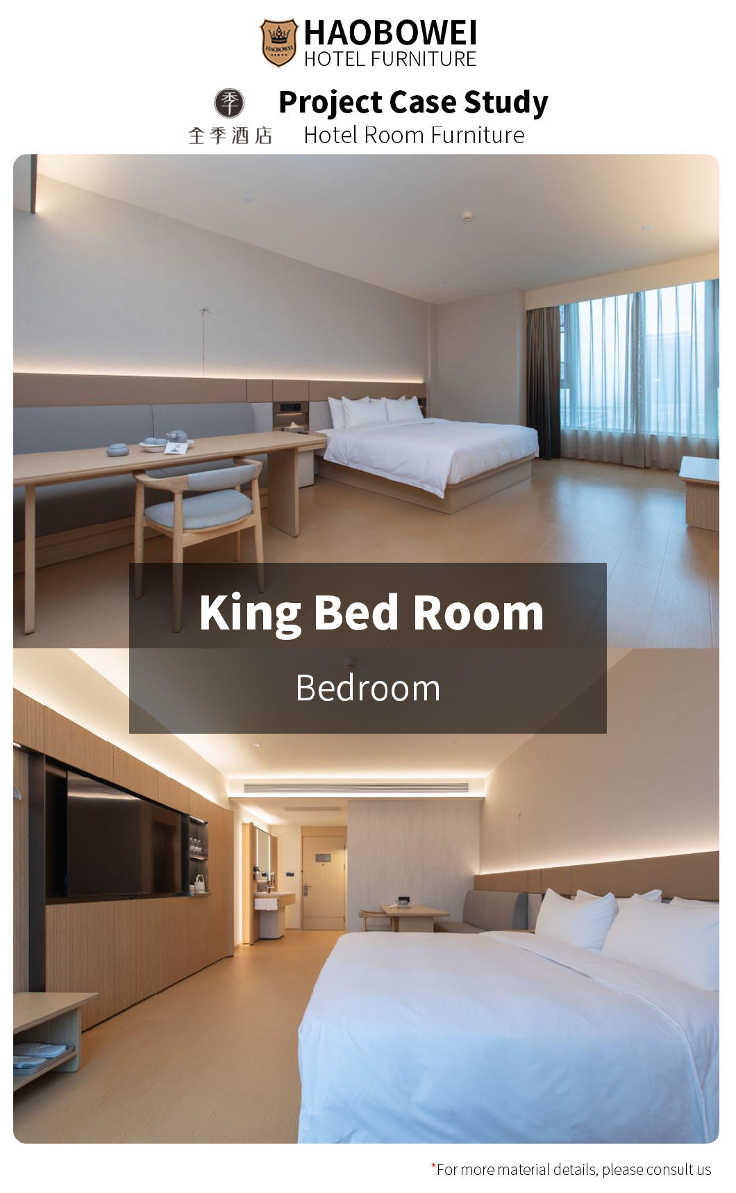 Wholesale Resort Hotel Furniture Bed Foshan China Modern Style Double Bedroom Set
