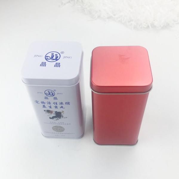 Quality 50G Tea Portable Black Gold Red Color Airtight Small Square Tin Box for sale