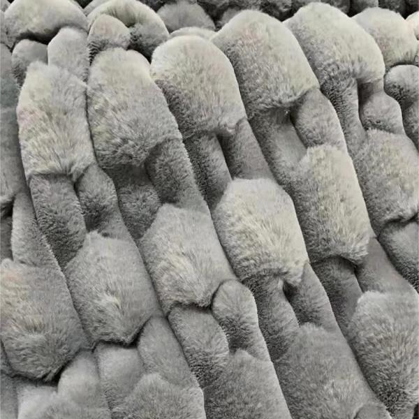 Quality Grey Pink Fluffy Fabric For Stuffed Animals for sale