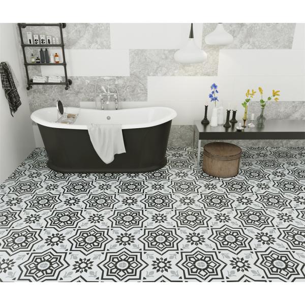 Quality 20x20cm Ceramic Rustic Tile for Indoor Floor Black Gray White for sale