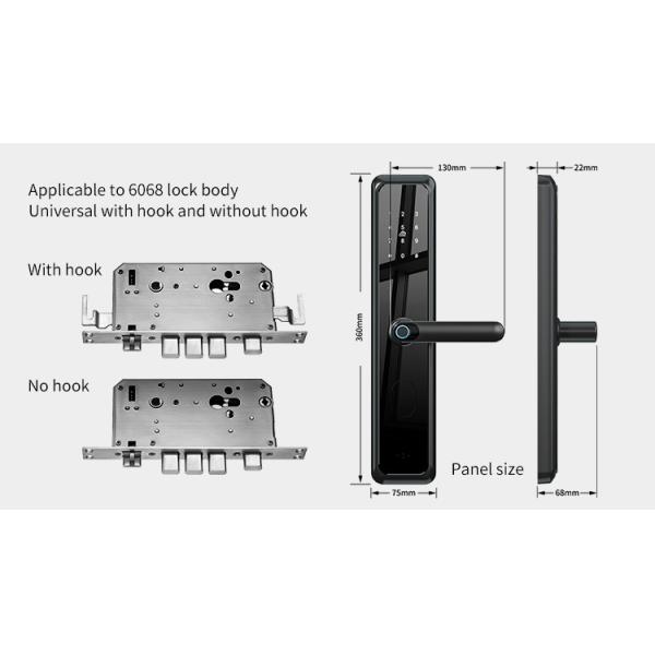 Quality Semi Auto Smart Handle Front Door Lock Fingerprint Code Card Key TTLock Access for sale
