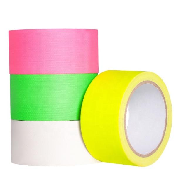 Quality Single Sided Adhesive Cloth Duct Tape Neon Blacklight Reflective Flagging for sale