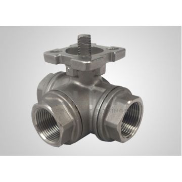 Quality Cast Steel 3-way Ball Valve Stainless Steel L-port T-port Anti-static for sale