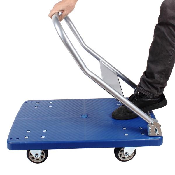Quality Silent Durable Plastic Platform Trucks , Hand Truck Trolley 150kg for sale