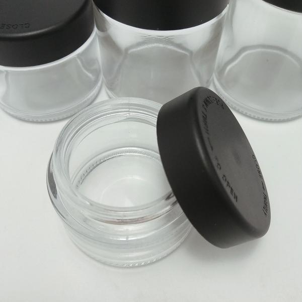 Quality Child Resistant Caps CBD Herbs Packaging Clear Glass Jar for sale