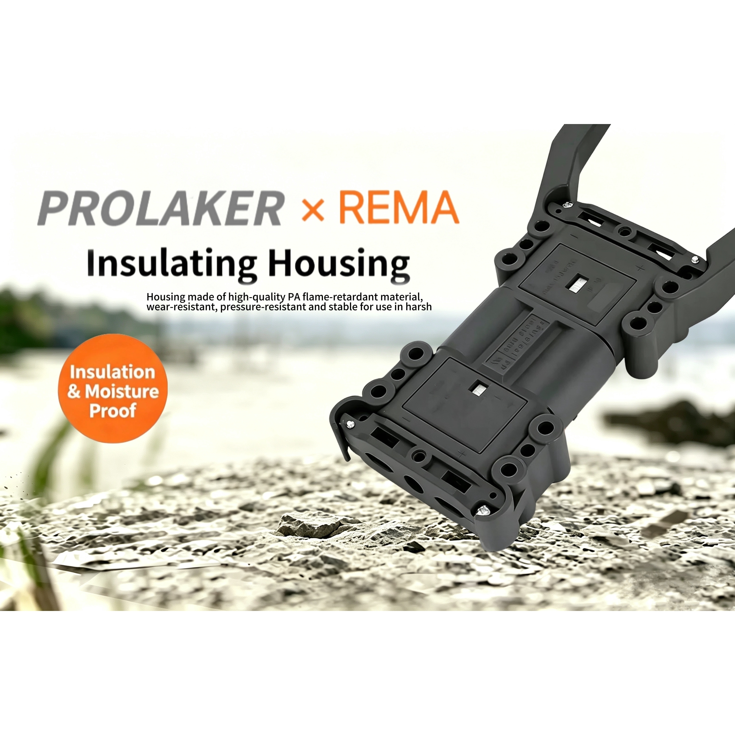 Quality REMA80 80A Male Female Forklift Battery Connector, Anti-Acid Flame-Retardant, 600V IP20 for sale