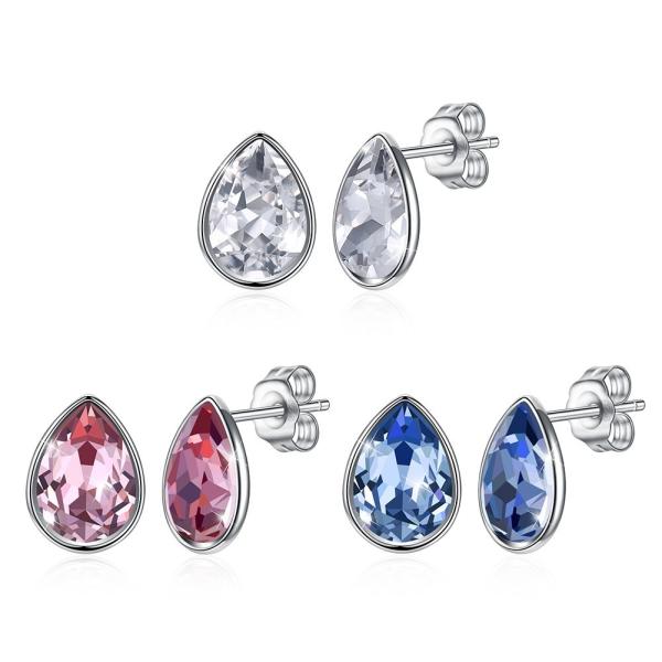Quality Women Pink Sterling Silver Jewelry Earrings for sale