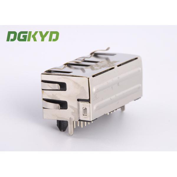 Quality Right angle PCB mount dual port combo RJ45 connector ethernet modular jack for sale