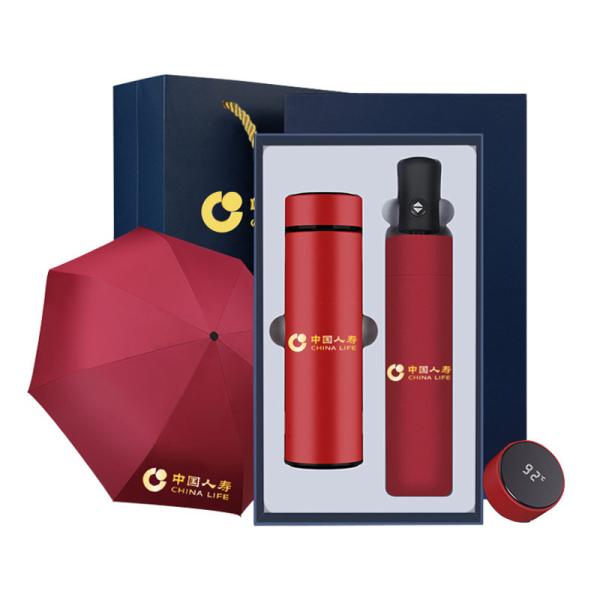 Quality Steel Frame Notebook Thermos Cup and Umbrella Set for Business Advertising for sale