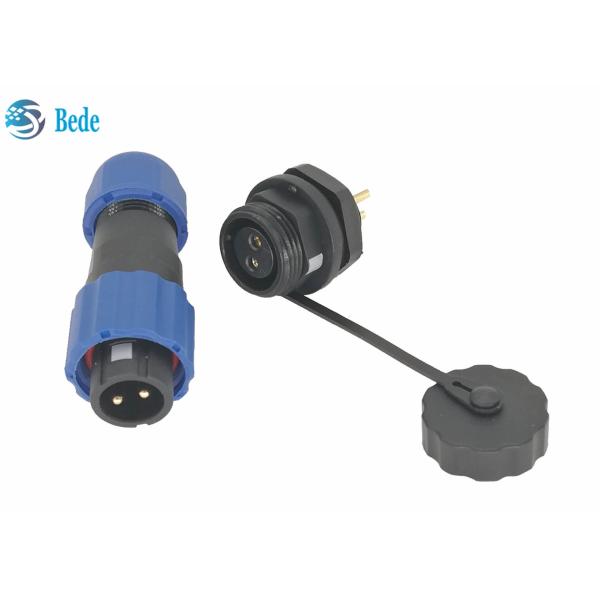Quality Ip68 Waterproof Power Cable Connector , 2 Pin M13 Panel Mounting Connector for sale
