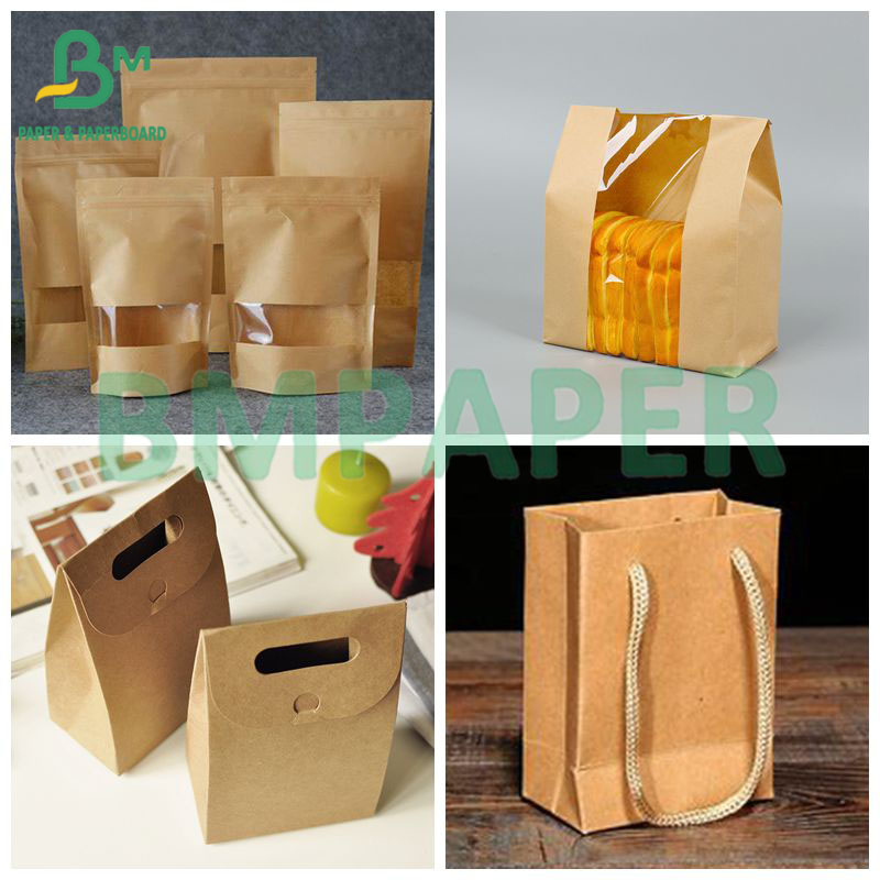 Reusable Economic Environmental Durability High Kraft Paper Bags For Shopping Bags