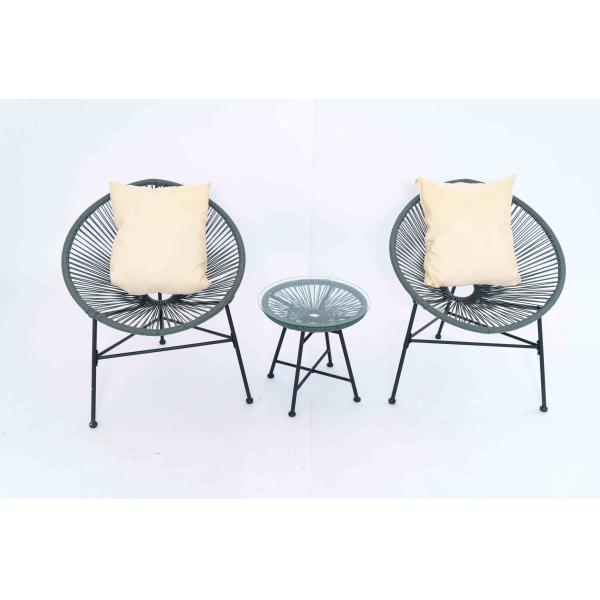 Quality Patio Outdoor Wicker Bistro Table And Chairs Dining Colorful Rattan Acapulco for sale