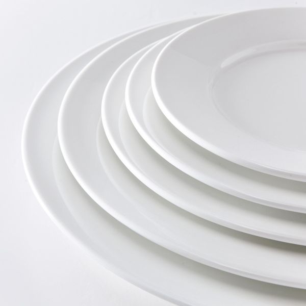Quality Stocked White Ceramic Dinner Plates for Restaurant Hotel Dinnerware Collection for sale