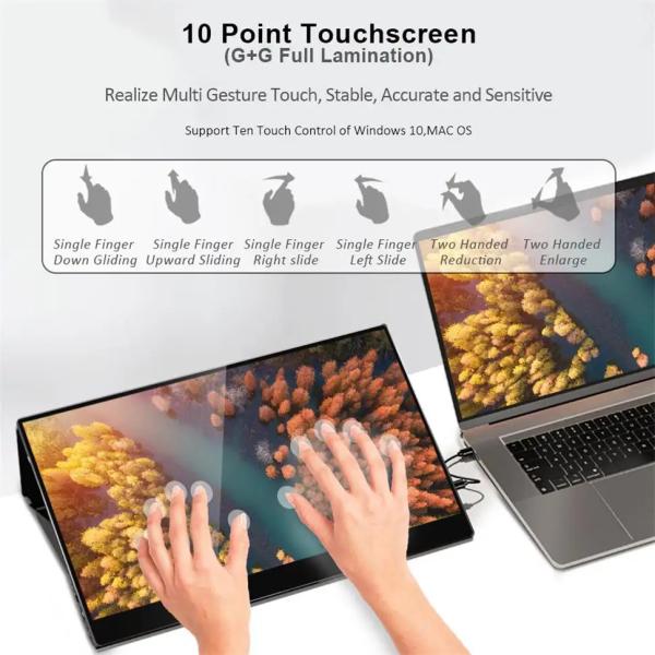 Quality 15.6 Inch RGB UHD 4K Touchscreen Portable Monitor For Laptop PS5 for sale