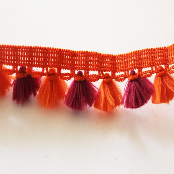 Quality Colorful Embroidery 4cm Polyester Tassel Fringe Trim for sale