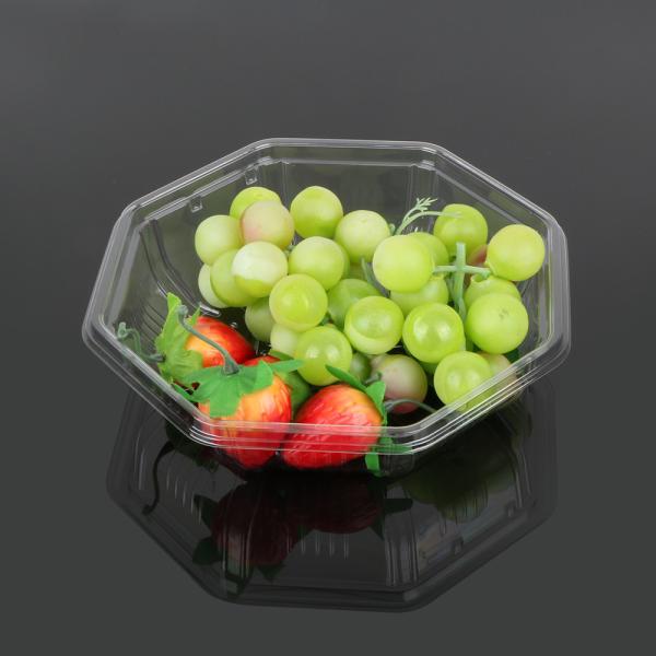 Quality Clear Octagonal 19*19*5cm Disposable Fruit Tray for sale