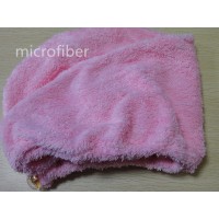 Quality Colorful microfiber woman coral fleece hair dry cap turban ultra-absorbent for sale