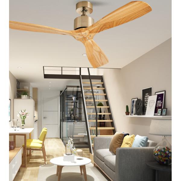 Quality 52" Solid Wood Ceiling Fan Real Wood Blade Ceiling Fan With Light for sale